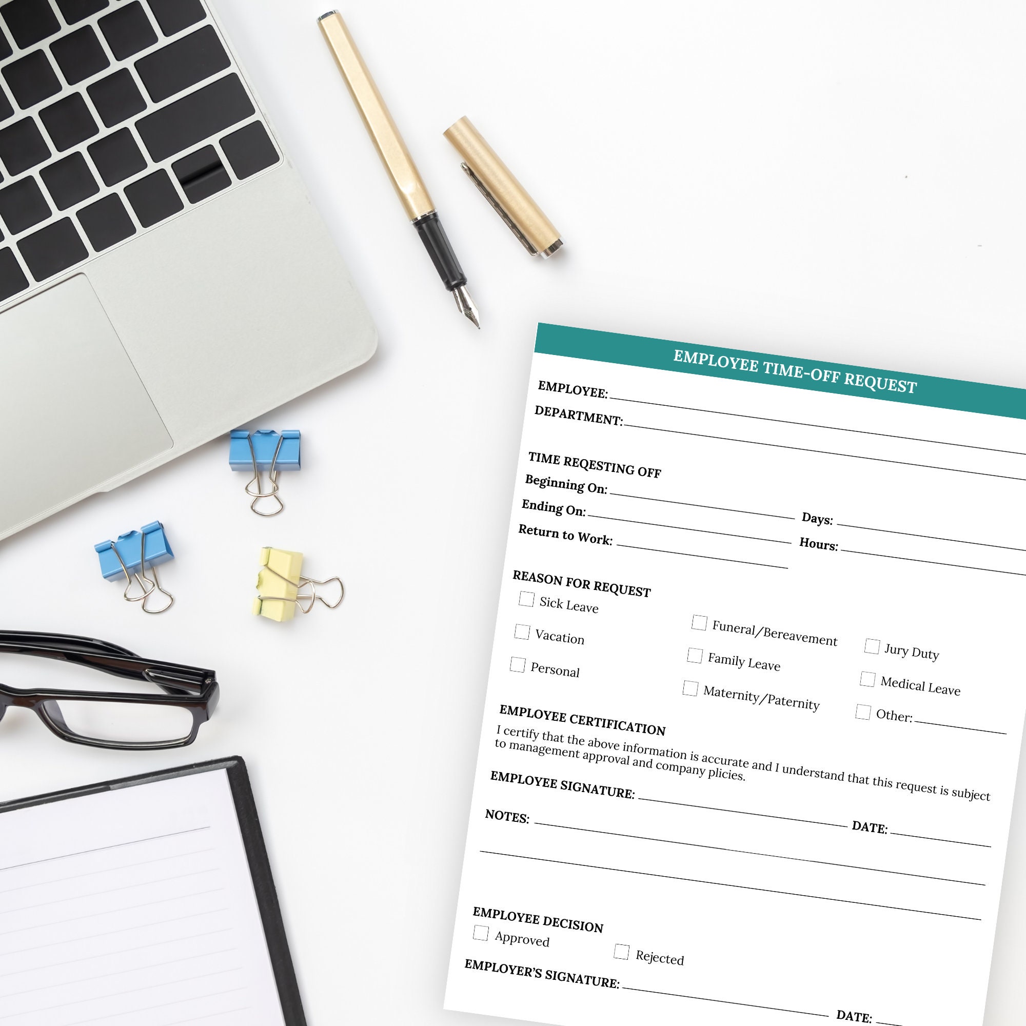 Editable EMPLOYEE TIME OFF, Time off Request, Pto Request Form ...