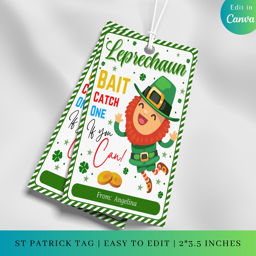 Editable LEPRECHAUN BAIT Tags, Leprechaun Bait, Leprechaun Bait Tag ...
