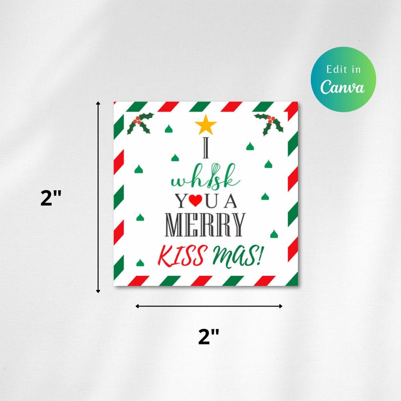 Editable I WHISK You A Merry Kissmas, Christmas, Whisk, Wish, Baking ...