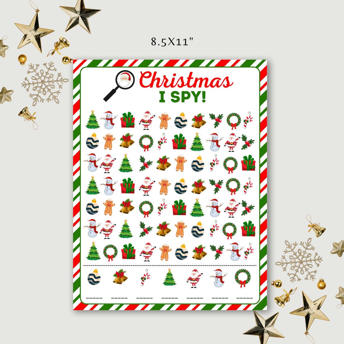 PRINTABLE I SPY Christmas , Printable Games, Party Favor, Christmas ...