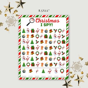 PRINTABLE I SPY Christmas , Printable Games, Party Favor, Christmas ...