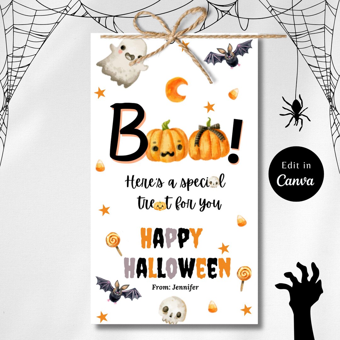 BOO HERE'S A Special Treat for You Halloween Gift Tag,boo Trick or ...