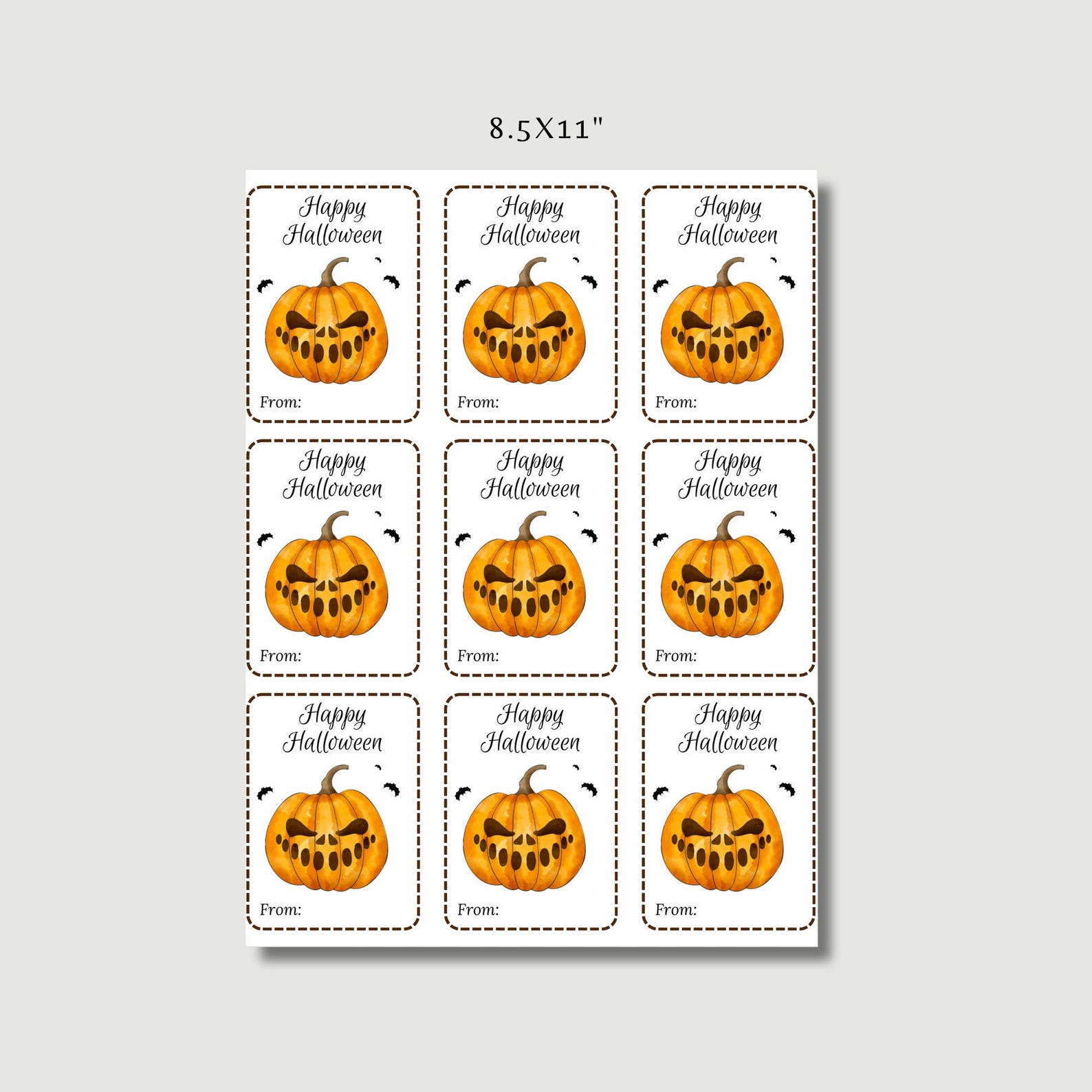 Editable HALLOWEEN GIFT Tags for Kids Favors, Print on Kraft Paper ...