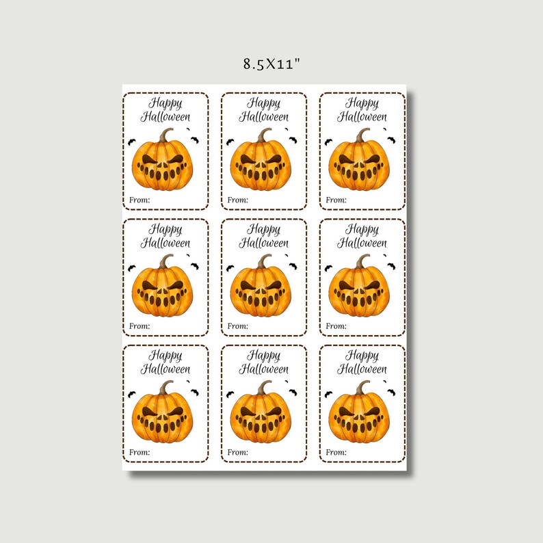 Editable HALLOWEEN GIFT Tags for Kids Favors, Print on Kraft Paper ...