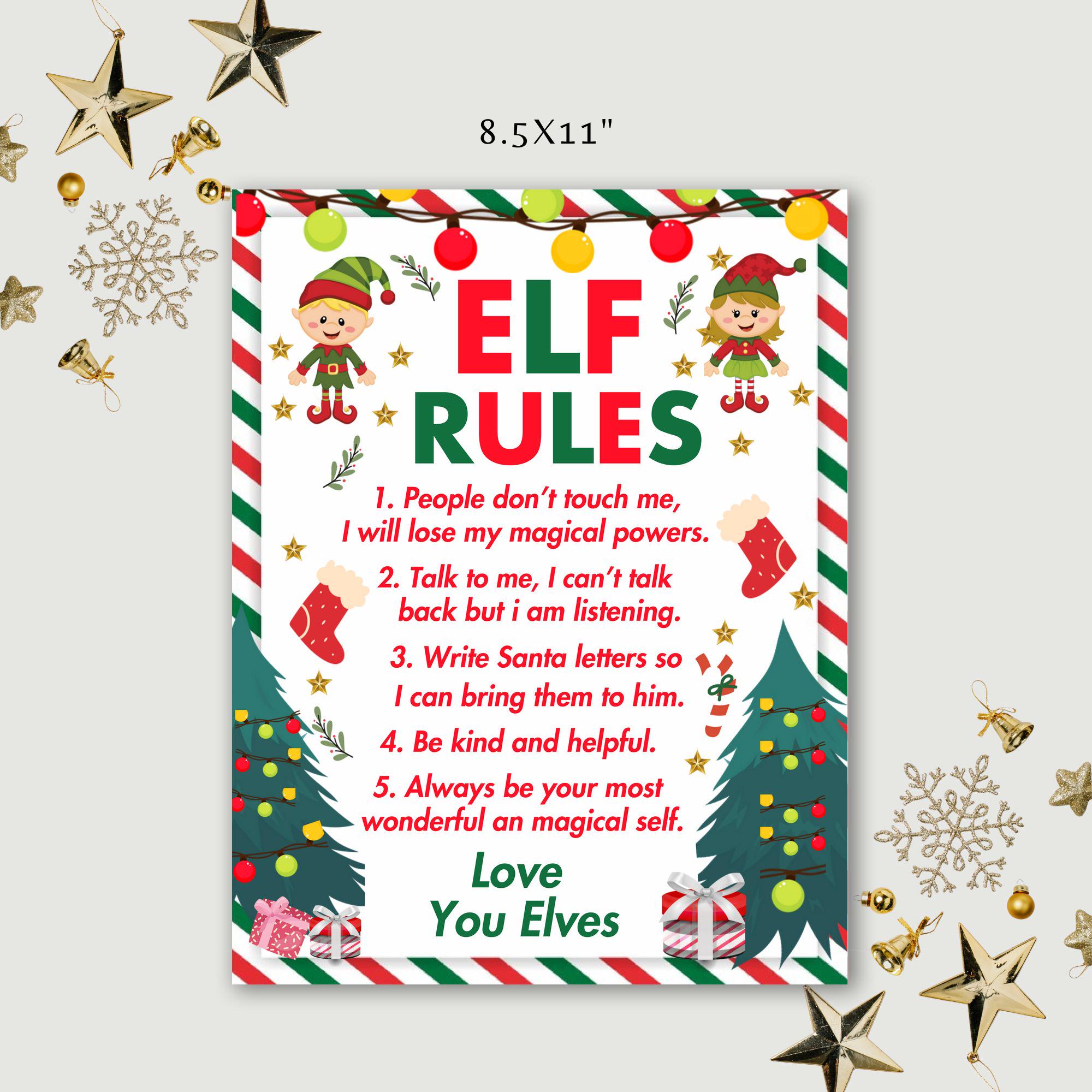 Editable ELF RULES Sign, Elf Letter, Elf Printable, Letter From Elf ...