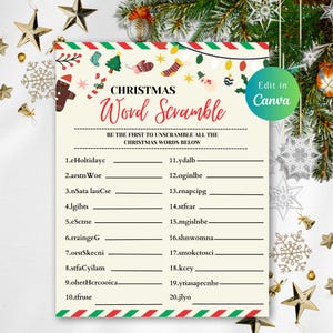 PRINTABLE WORD SCRAMBLE, Holiday Shop, Word Scramble, Christmas Games ...