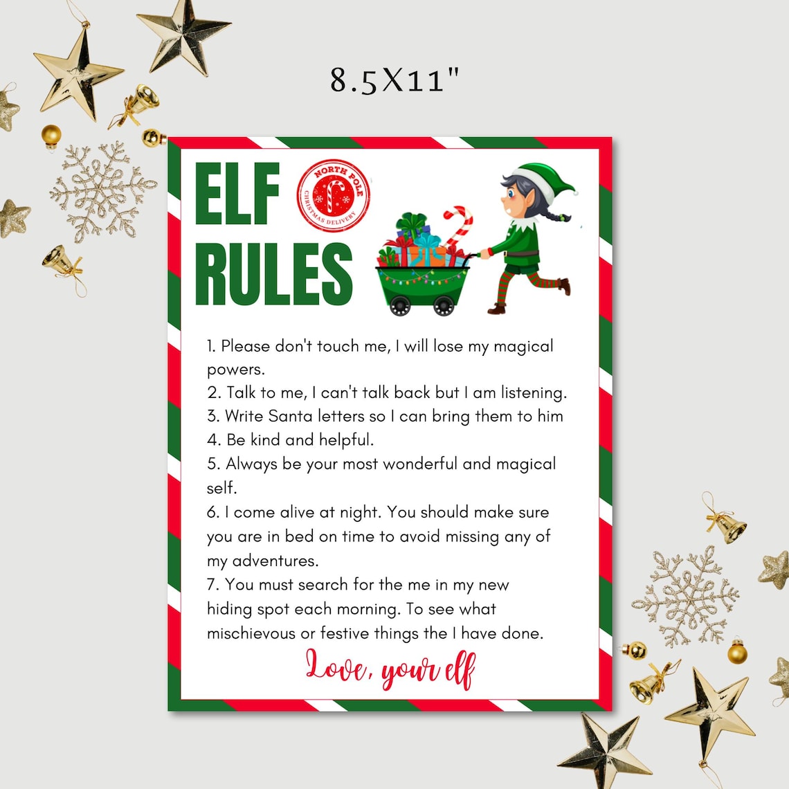 EDITABLE ELF RULES Sign, Welcome Elf Letter, Elf Hello Sign, Rules to ...
