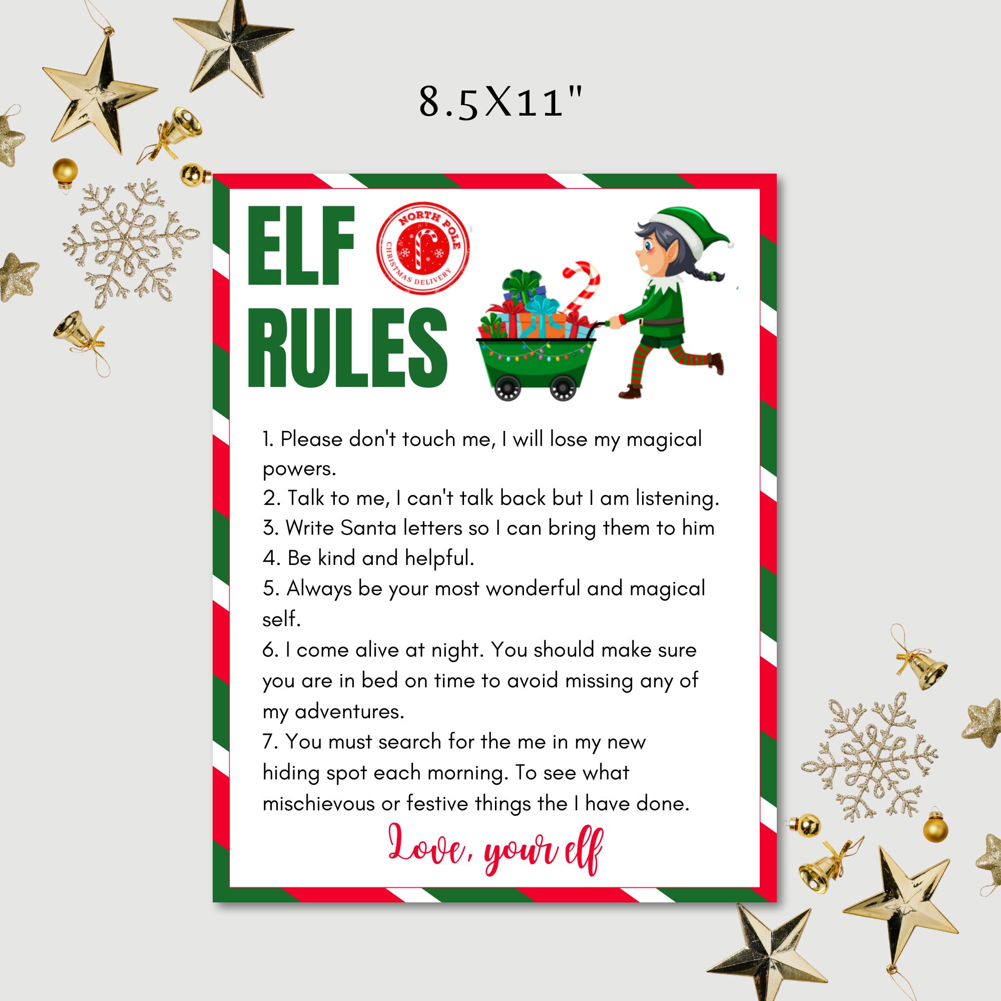 EDITABLE ELF RULES Sign, Welcome Elf Letter, Elf Hello Sign, Rules to ...