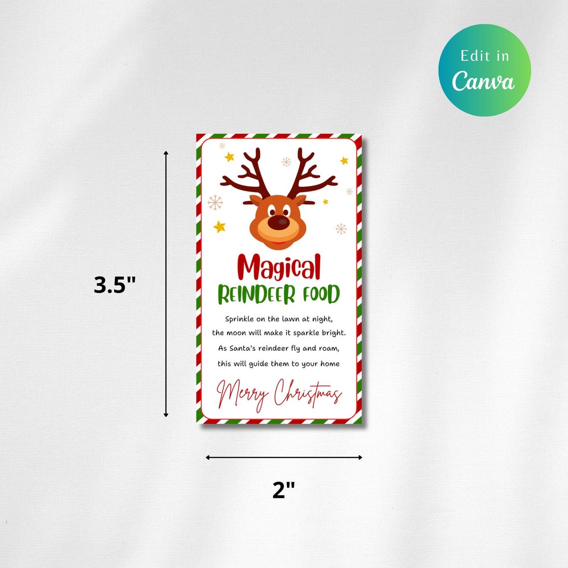 Editable MAGIC REINDEER Food Tags, Reindeer Food, Printable Magic ...