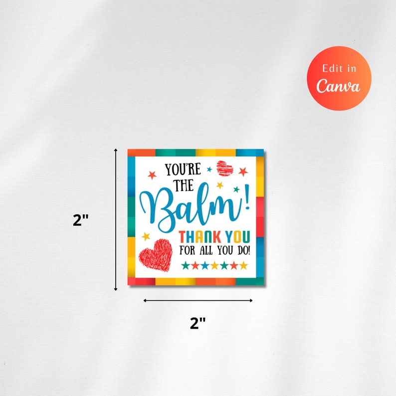 Editable Lip Balm Tag, Teacher Appreciation Gift Tags, Teacher Thank ...