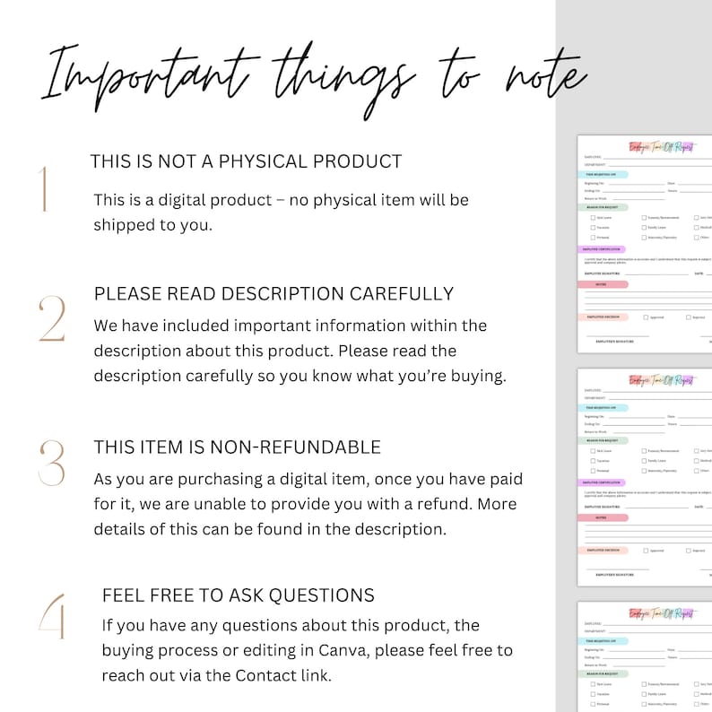 Editable EMPLOYEE TIME OFF, Time off Request, Pto Request Form ...