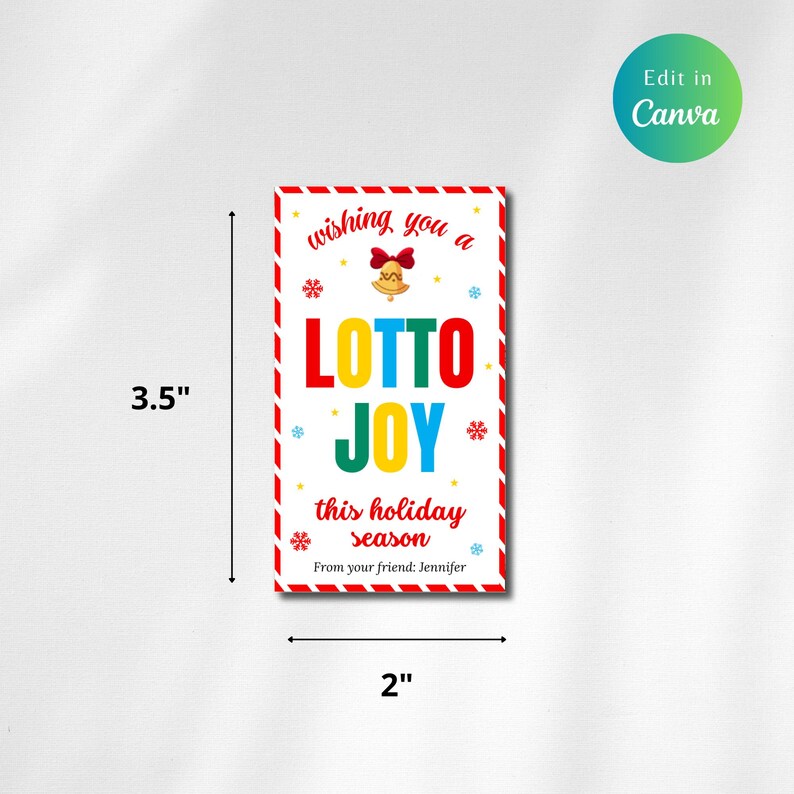 Editable LOTTO JOY Gift Tags, Wishing You a Lucky Lottery Ticket ...