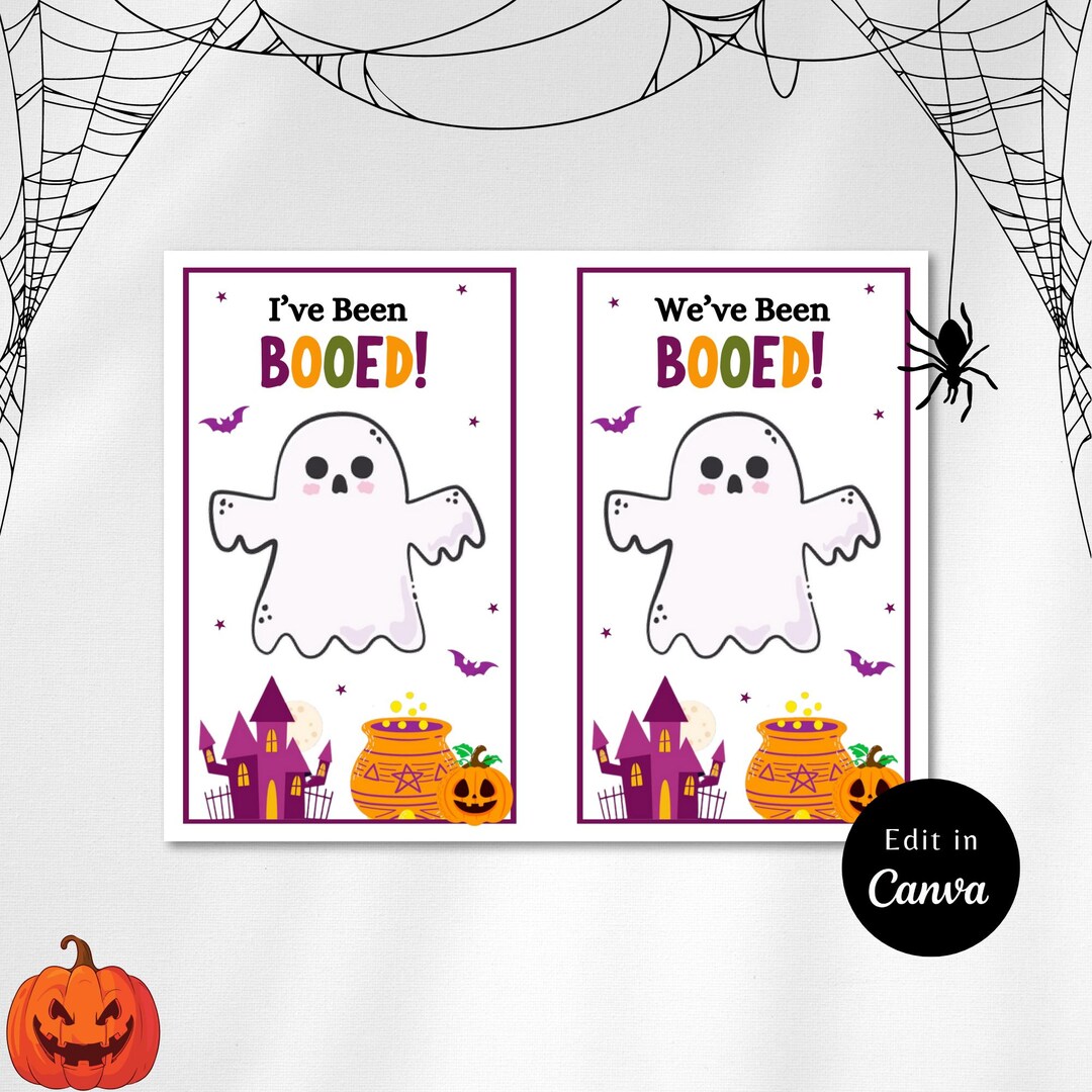 Editable YOU'VE BEEN Booed, Halloween Favor Tag, Halloween Tradition ...