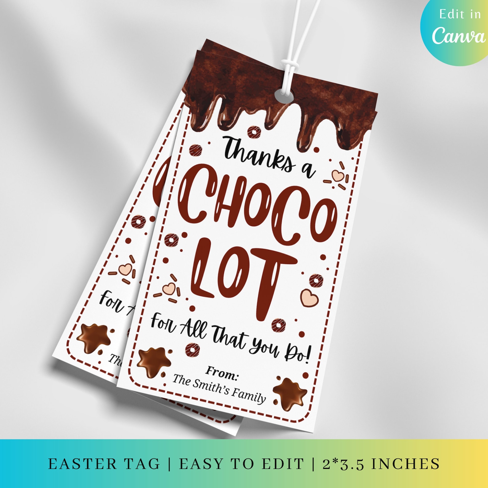 Editable CHOCOLATE GIFT Tag Template, Holiday Gift Tags, Gift Tag ...