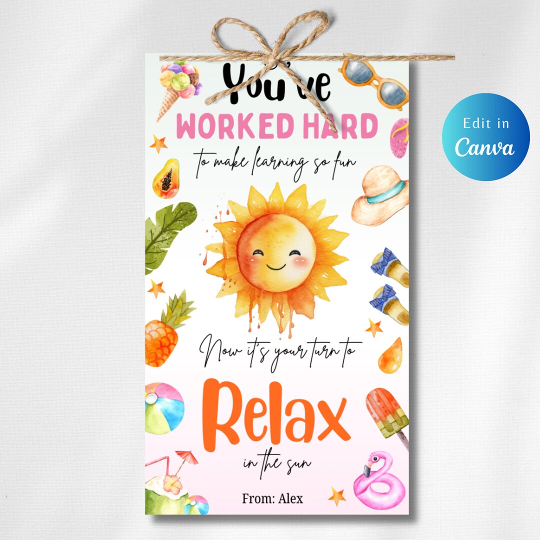 Editable Summer Teacher Appreciation Gift Tag Template, Your Turn to ...