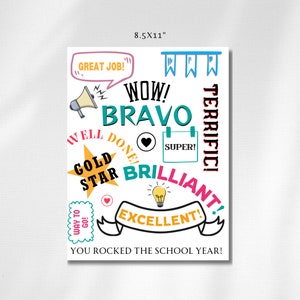 Editable End of School Year Card , Goodbye Card to Student, Elementary ...