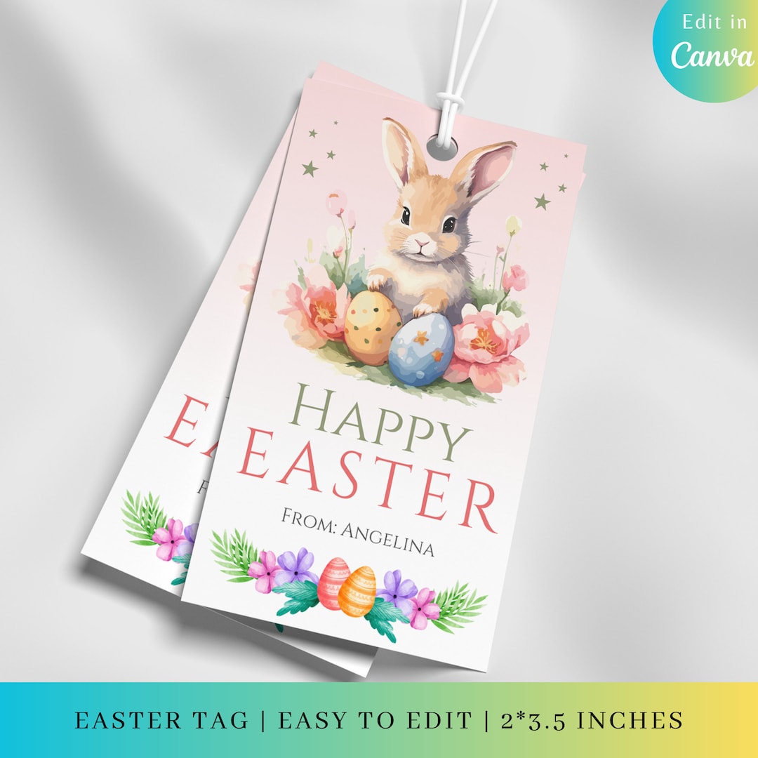 Editable EASTER BUNNY Noses Gift Tag, Gift, DIY Holiday, Crafter, Craft ...