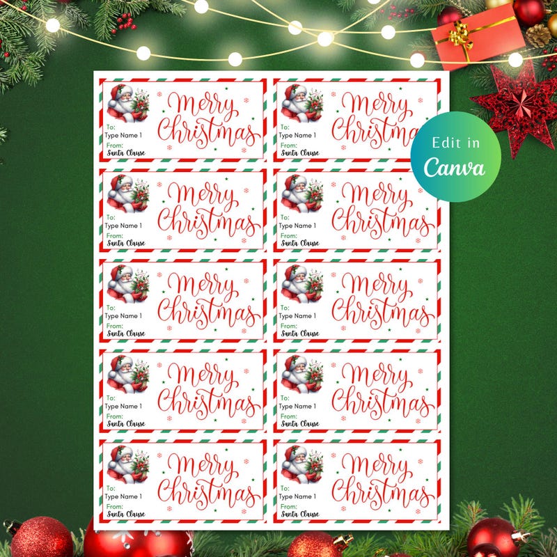Christmas Labels From Santa - Etsy UK