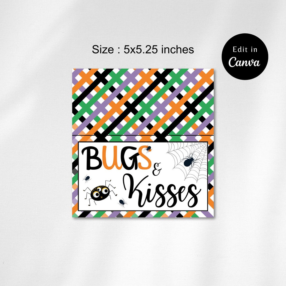 HALLOWEEN TREAT BAG Topper Printable, Bugs and Kisses, Halloween, Treat ...