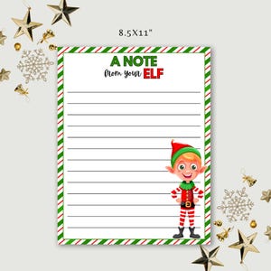 PRINTABLE ELF NOTECARD, Shelf, Elf Shelf, Printable Notes Elf, Notes ...