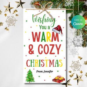 Editable WISHING YOU a Warm and Cozy Christmas, Editable Instant ...