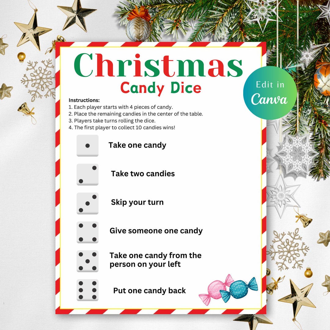 Christmas Candy Dice Game | Christmas Games for Kids | Christmas ...