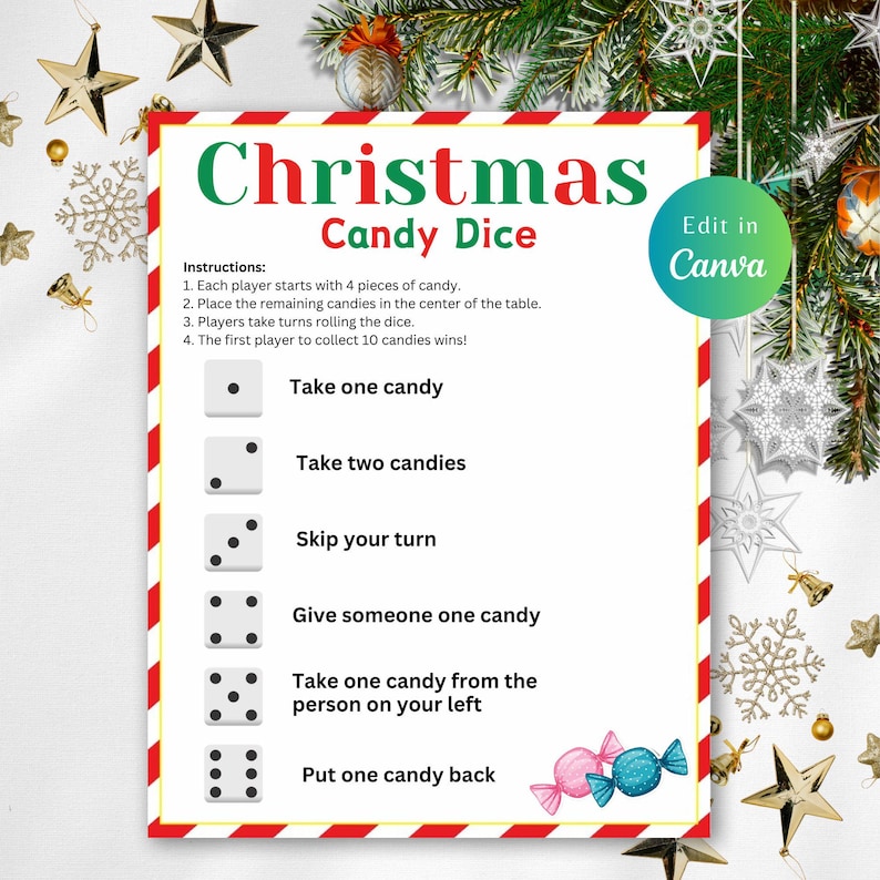 Christmas Candy Dice Game | Christmas Games for Kids | Christmas ...