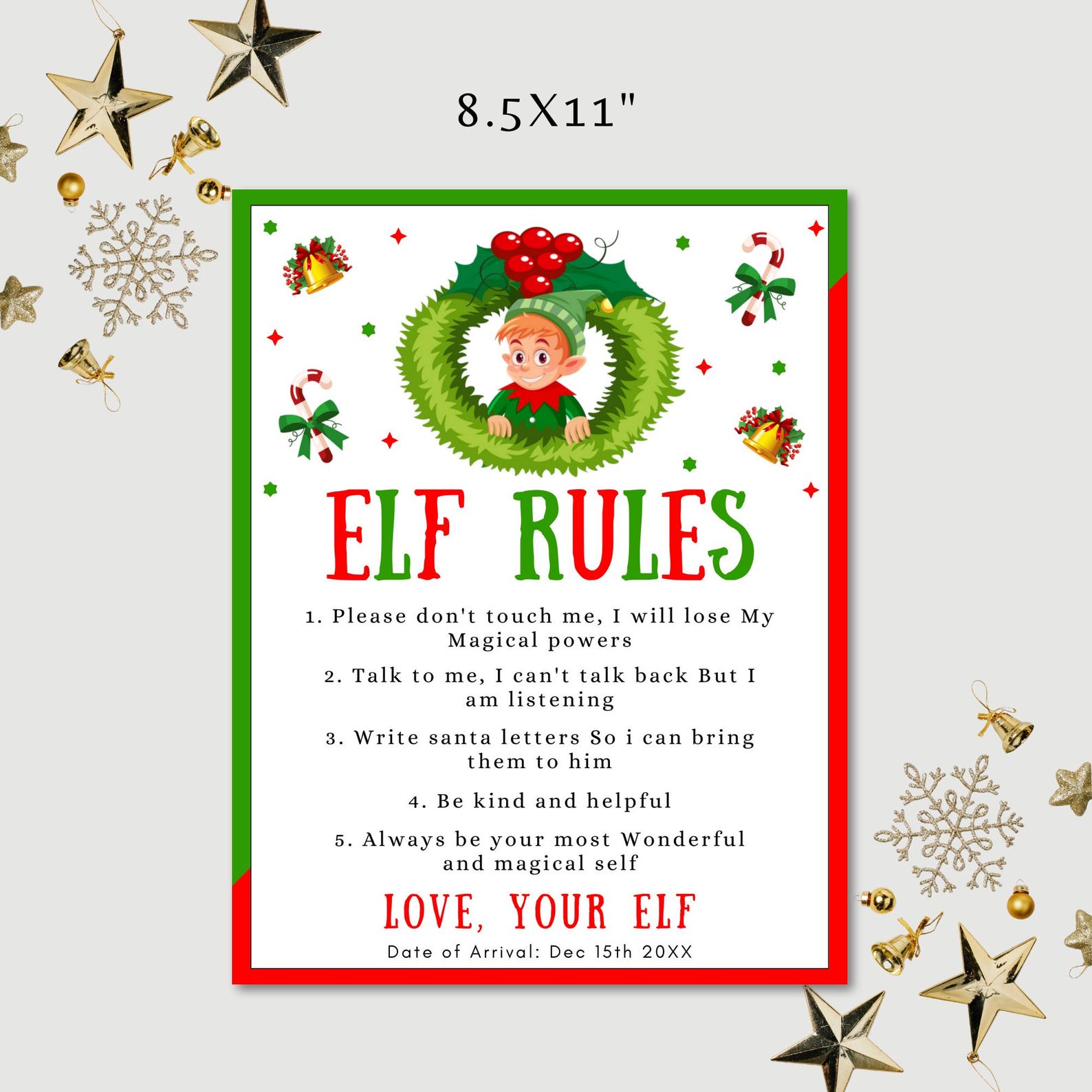PRINTABLE ELF RULES Sign, Elf Letter, Elf Printable, Letter From Elf ...