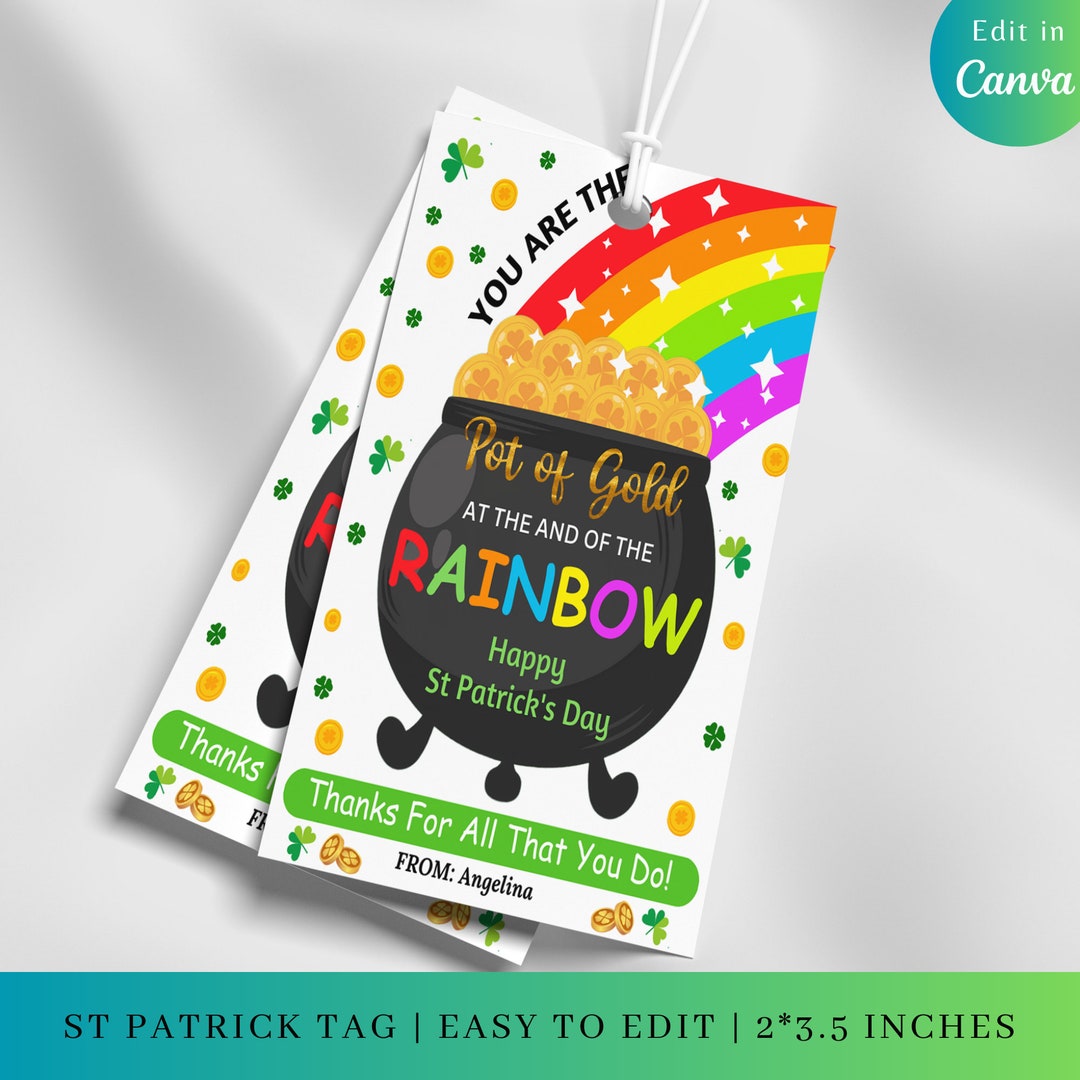 Editable ST PATRICK'S Day Employees Appreciation Gift, Staff Member Tag ...