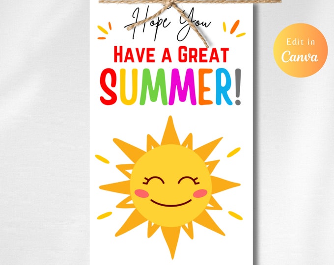 PRINTABLE Have a Great Summer Tag, Summer Gift Tag, Printable Tag ...