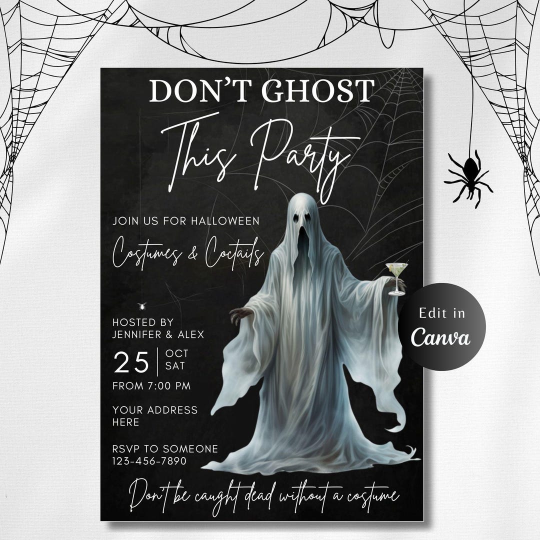 Don't Ghost This Party HALLOWEEN INVITATION Template, Printable ...