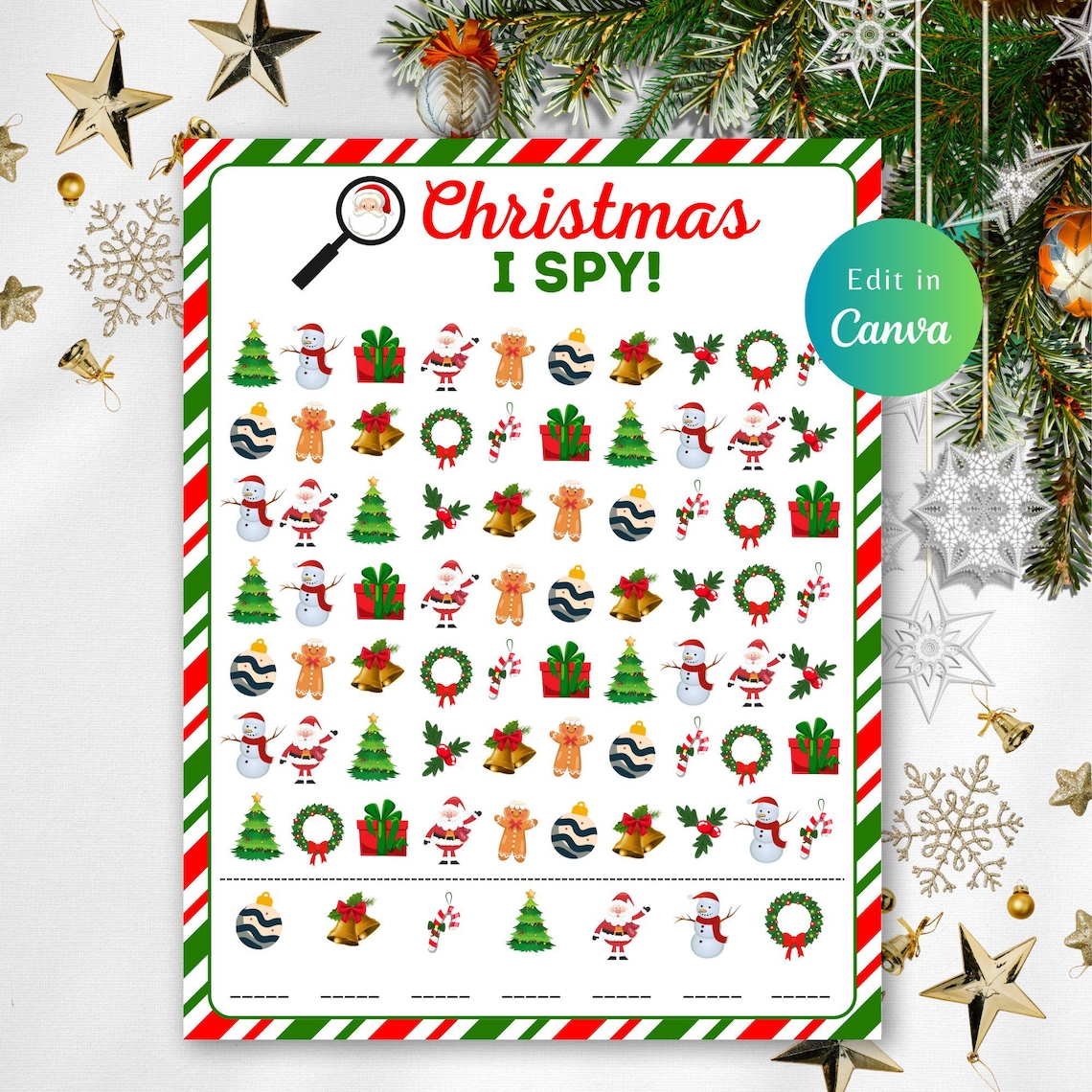 PRINTABLE I SPY Christmas , Printable Games, Party Favor, Christmas ...