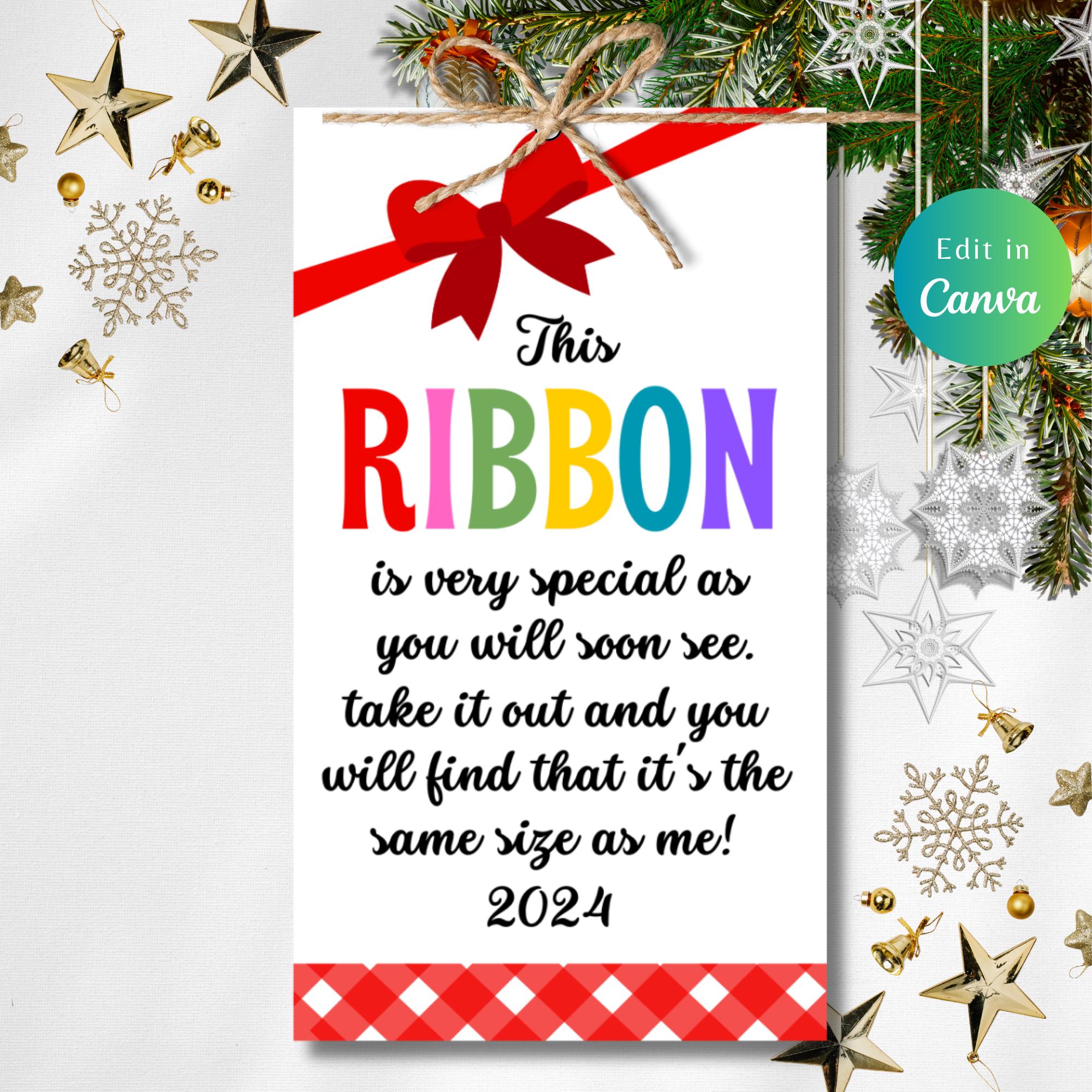 EDITABLE RIBBON TAG, Same Size as Me, Ribbon Ornament, Height Ornament ...