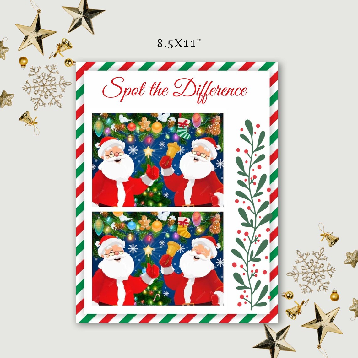 Spot the Difference, Kids Activity, Christmas Activity, Holiday Art ...