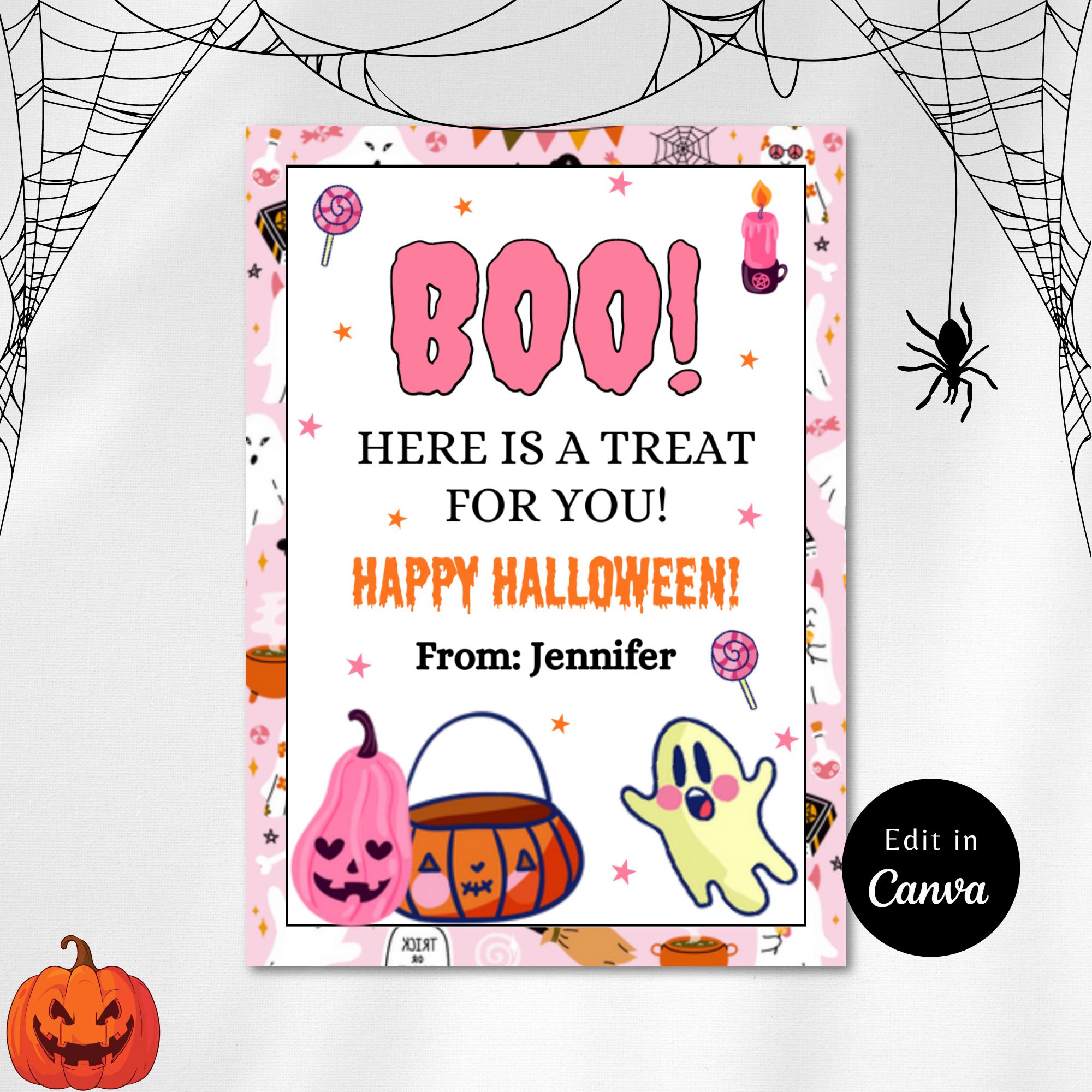 EDITABLE TRICK or Treat HALLOWEEN Gift Tags, No Tricks Just Treat, Cute ...