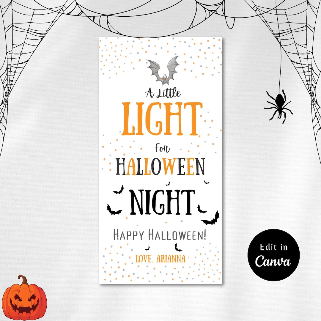 Editable HALLOWEEN GLOW Stick Holder, Halloween Gifts, Glow Stick ...