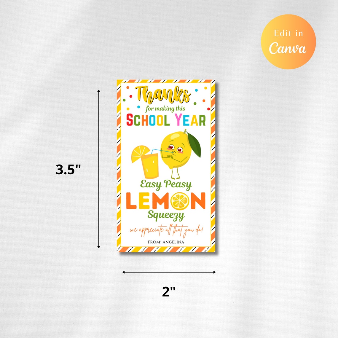 Editable Lemonade Gift Tags, Teacher Appreciation Staff, Volunteer ...