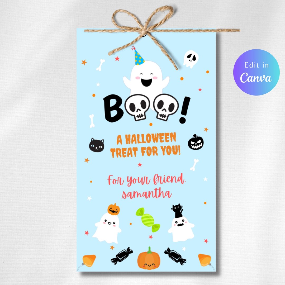 EDITABLE HALLOWEEN GIFT Tags for Kids, Editable Halloween, Halloween ...