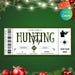 Editable Hunting Trip Ticket Gift Voucher, Printable Ticket, Hunting ...