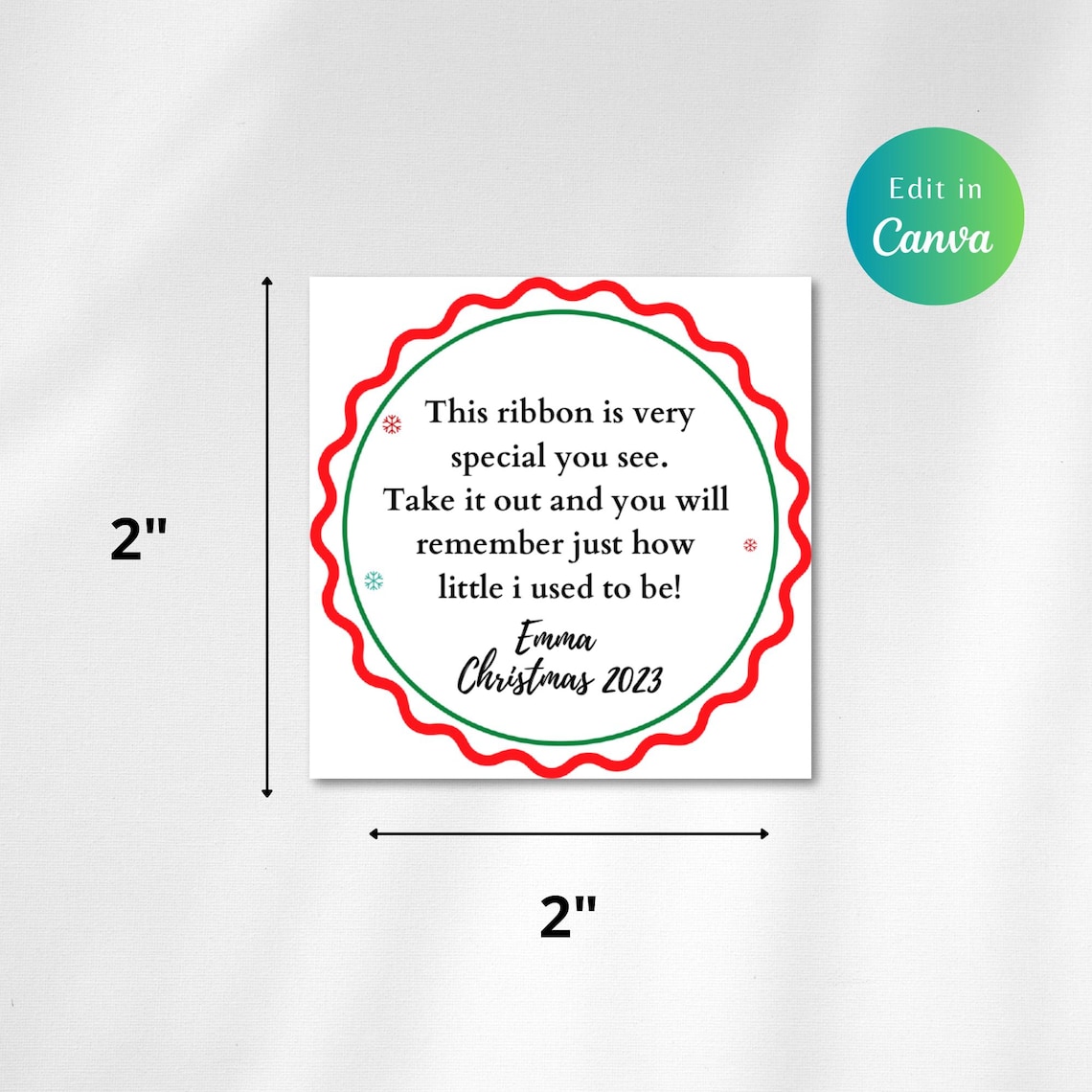 Editable This RIBBON-HEIGHT Ribbon KEEPSAKE, Christmas Gift, Ribbon ...