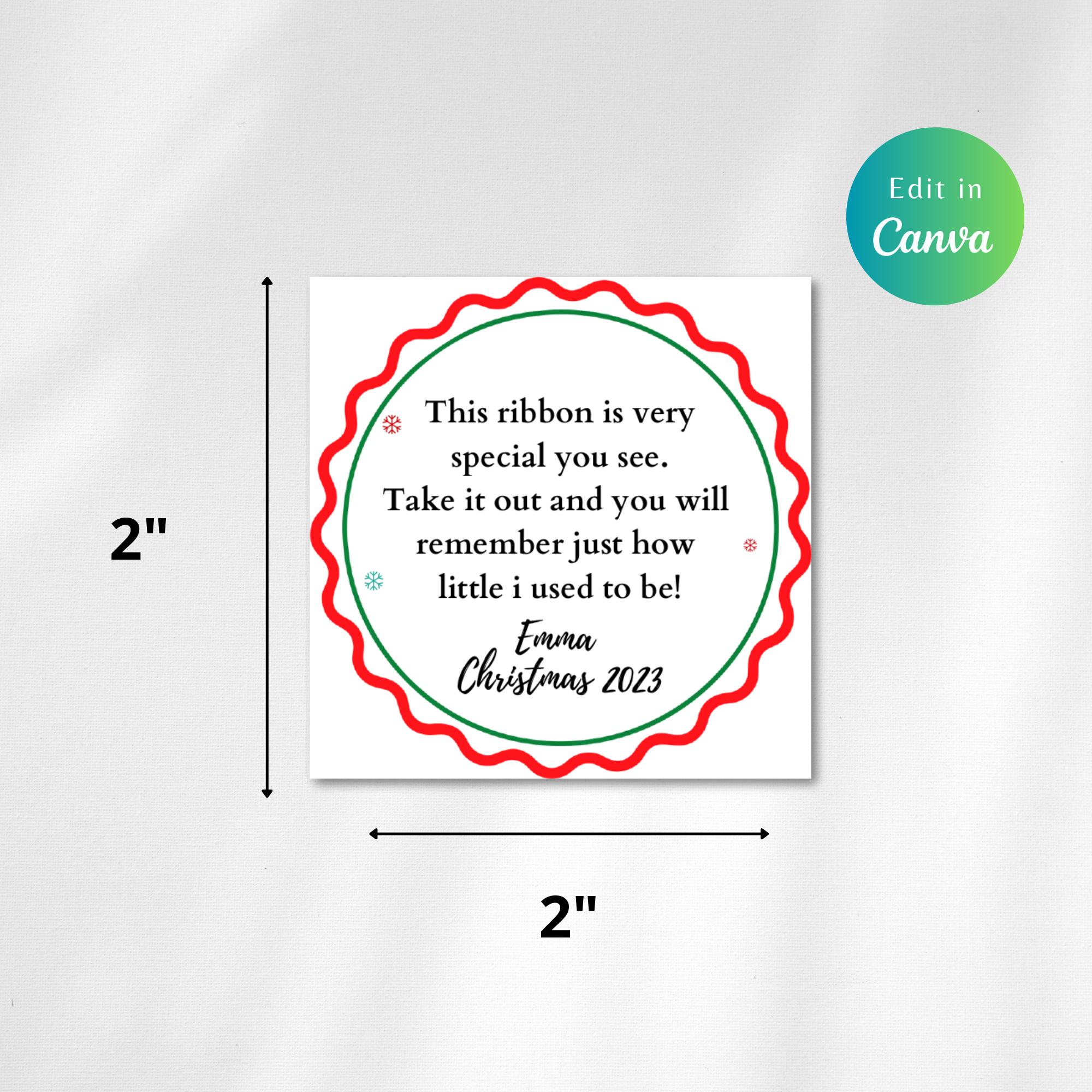 Editable This RIBBON-HEIGHT Ribbon KEEPSAKE, Christmas Gift, Ribbon ...