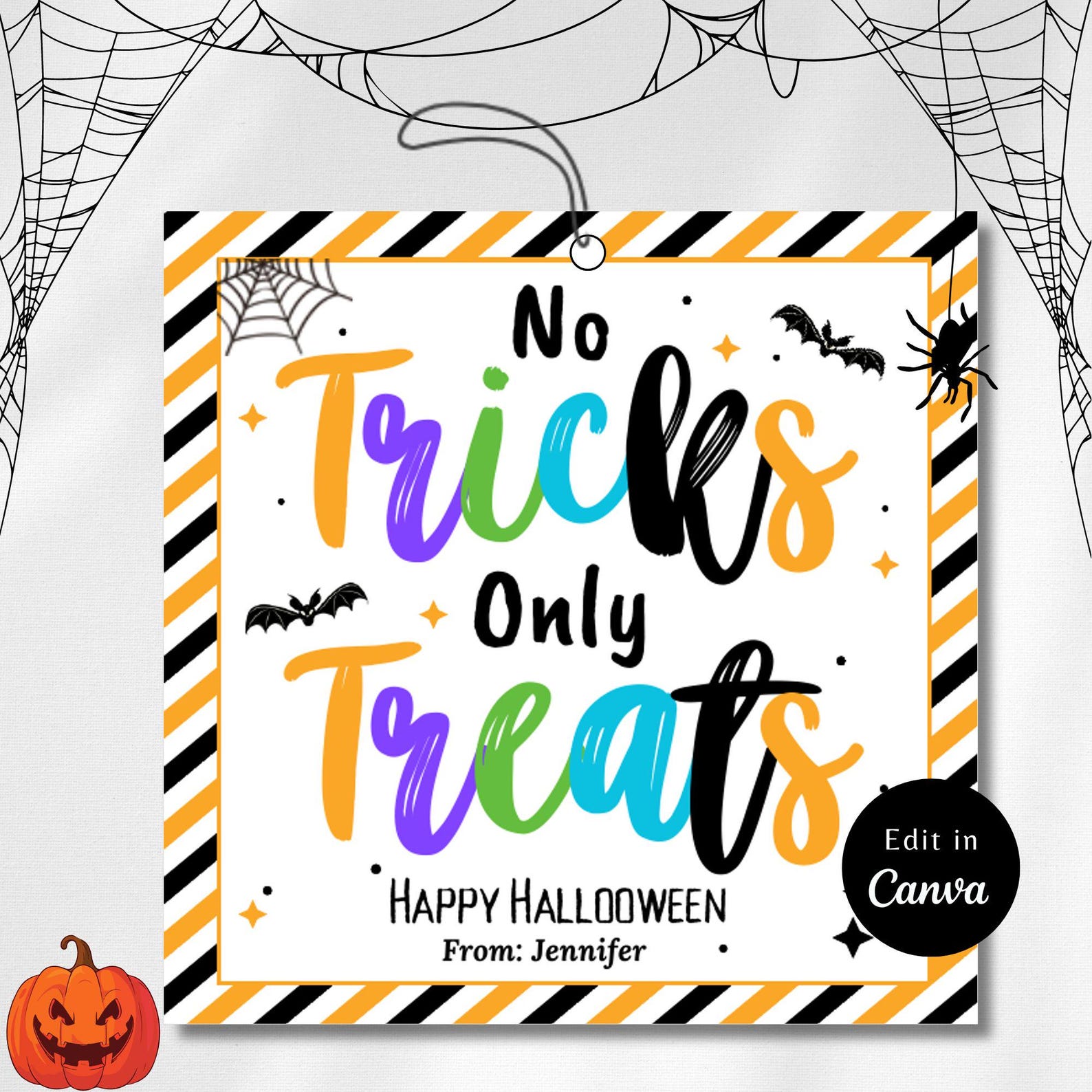 Editable HALLOWEEN FAVOR Tags, Trick or Treat Tags, Halloween Tags ...