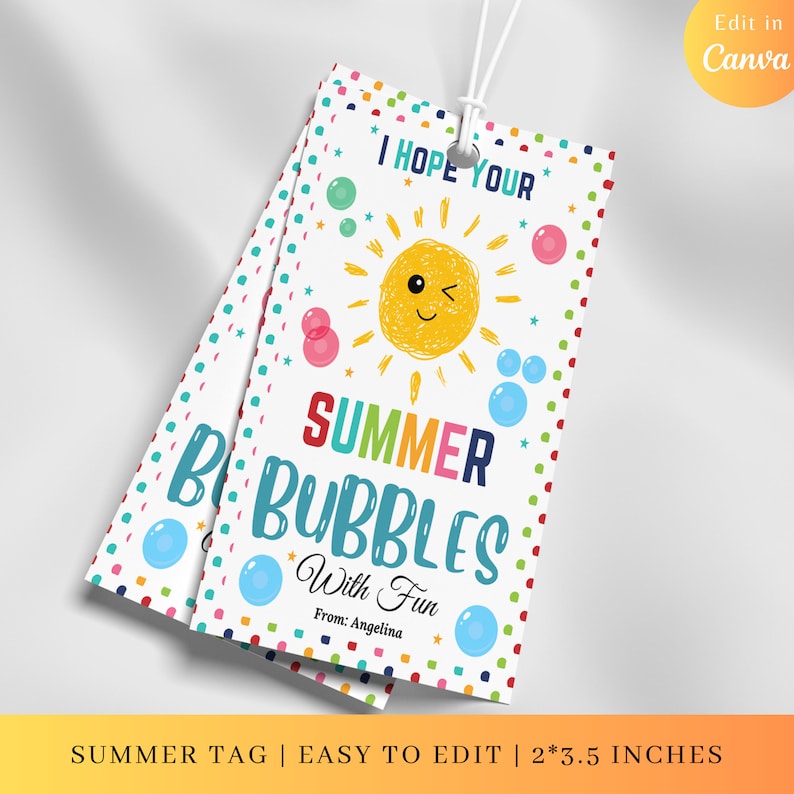 Editable END OF the School Year Bubble Tags, End of School Tag ...
