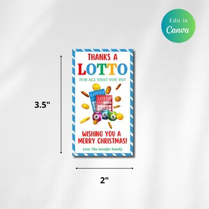 Editable THANKS LOTTO for All That YOU Do Tag, Thank You Tag, Thanks a ...