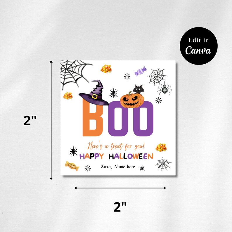 Editable BOO A TREAT for You Gift Tag, Thank You Tags, Favor Tags, Gift ...