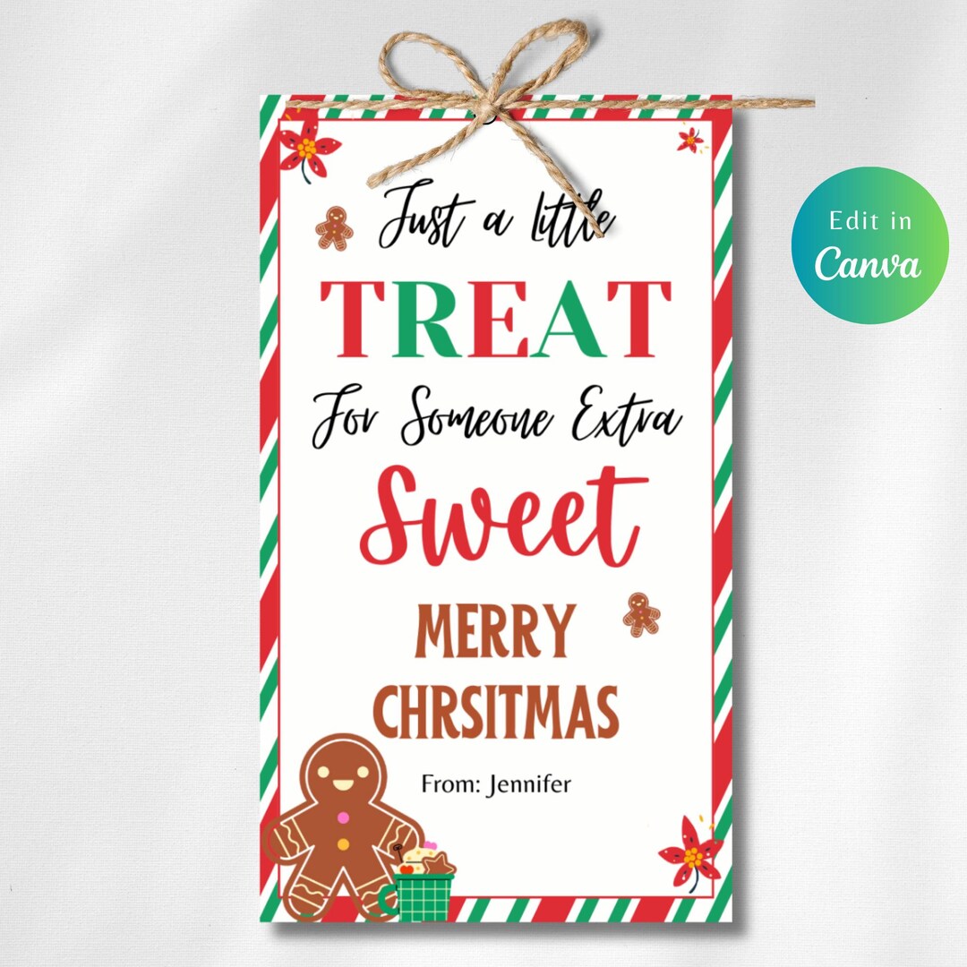 EDITABLE TREAT FOR Someone Extra Sweet Christmas Tag, Cookie Tag ...