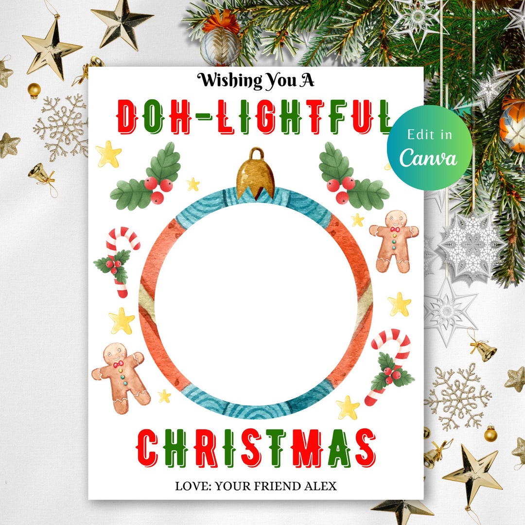 PRINTABLE CHRISTMAS PLAY Doh Card Template, Play Doh Lid Label, Play ...