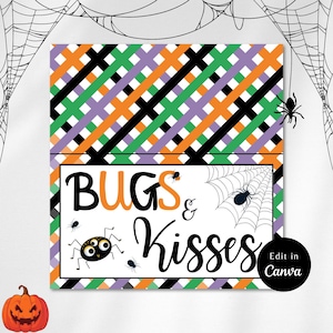HALLOWEEN TREAT BAG Topper Printable, Bugs and Kisses, Halloween, Treat ...