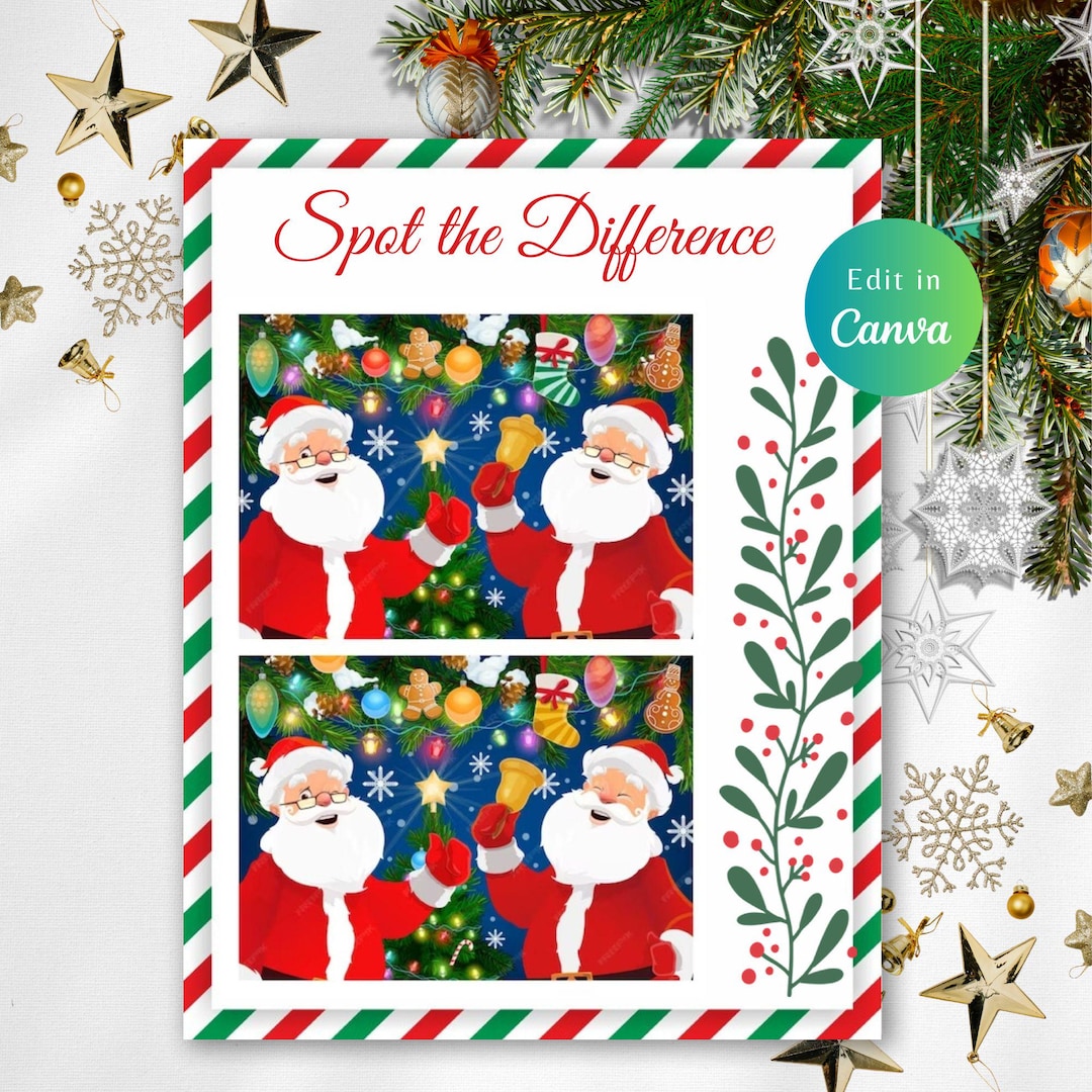 Spot the Difference, Kids Activity, Christmas Activity, Holiday Art ...