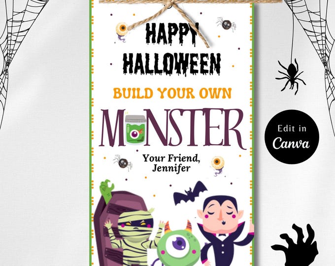 Printable Make Your Own Monster Bag Topper for Monster Halloween Favor ...